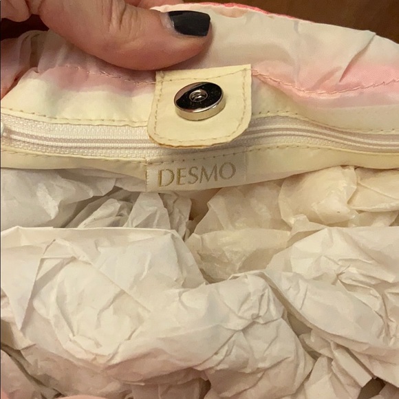 Desmo | Bags | Desmo Pink Textured Handbag W Rope Woven Handles | Poshmark